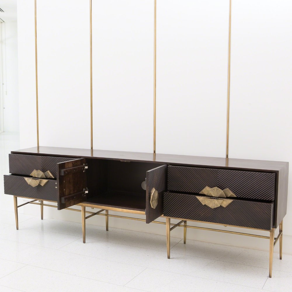 Ivory Fluted & Marble Desk - Katzberry