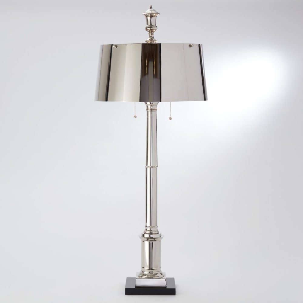 Library Table Lamp in Nickel Finish - Katzberry