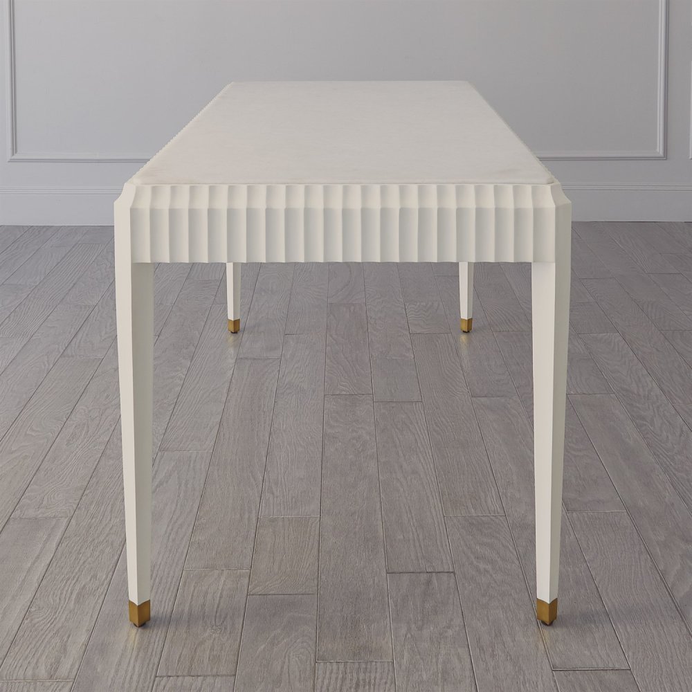 Ivory Fluted & Marble Desk - Katzberry
