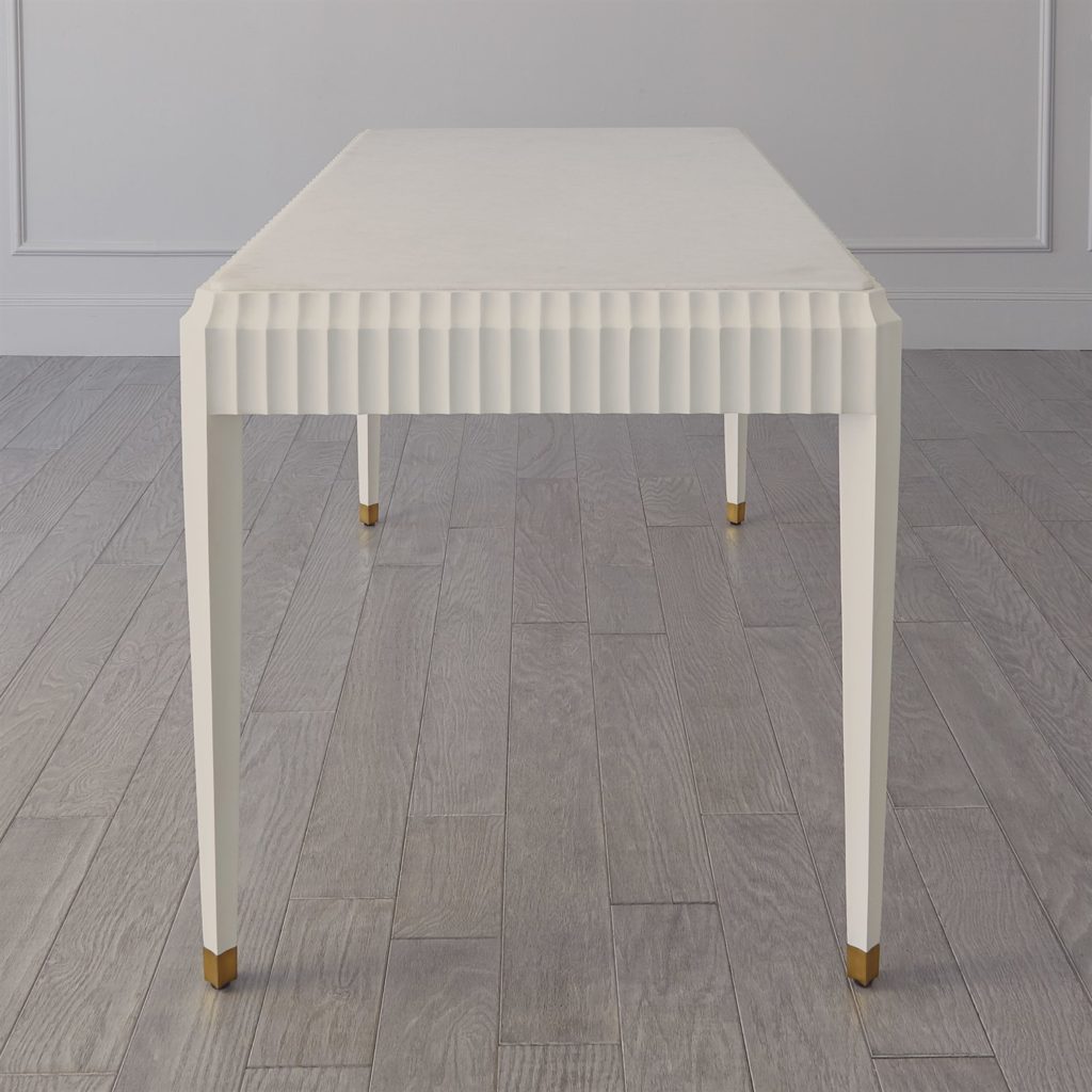 Ivory Fluted & Marble Desk - Katzberry