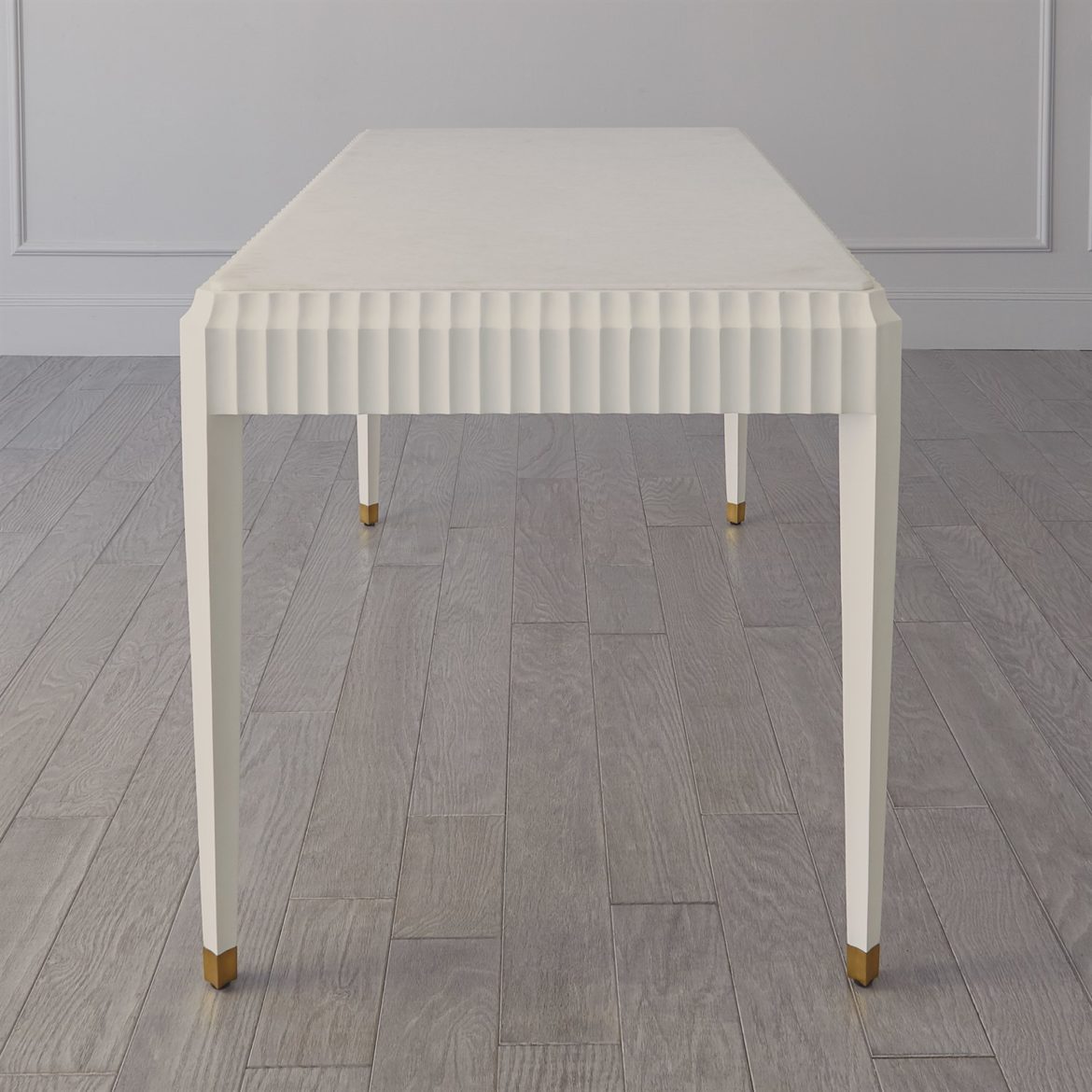 Ivory Fluted & Marble Desk - Katzberry